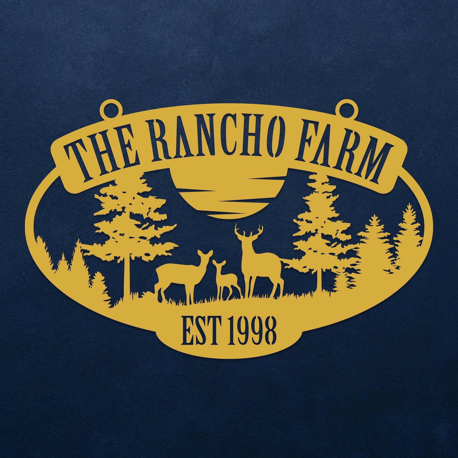 Personalized Farm Entrance Metal Sign, Deer Forest Ranch Sign,large ...