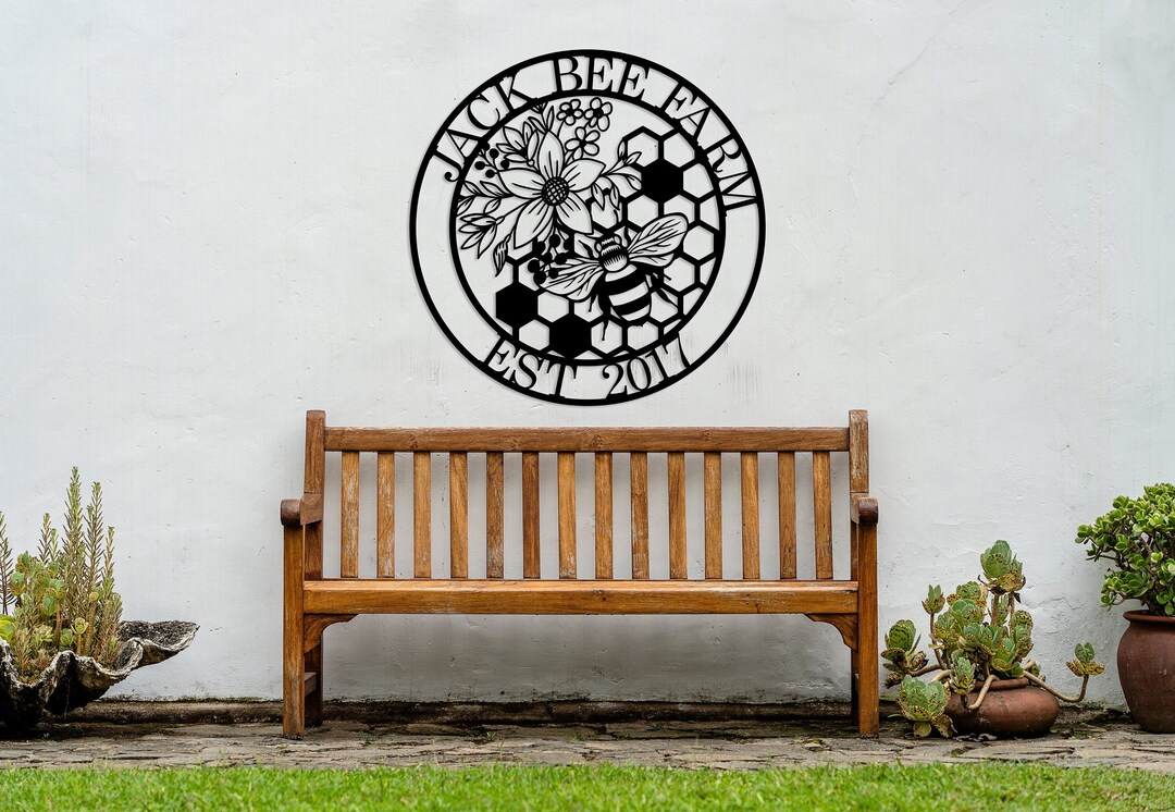 Custom Honey Bee Metal Wall Sign, Personalized Metal Bee Decor, Bee ...