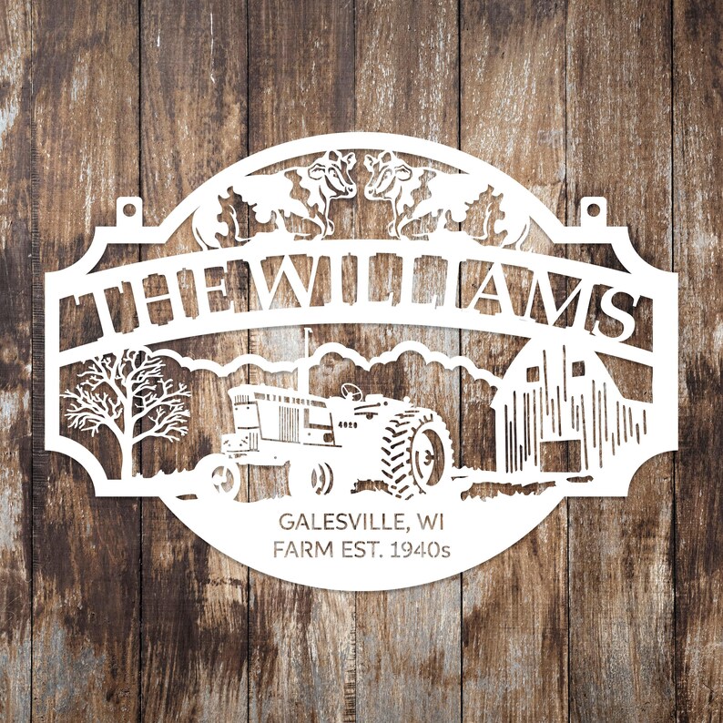 Custom Metal Farm Name Sign, Personalized Large Ranch Sign, Farmville ...