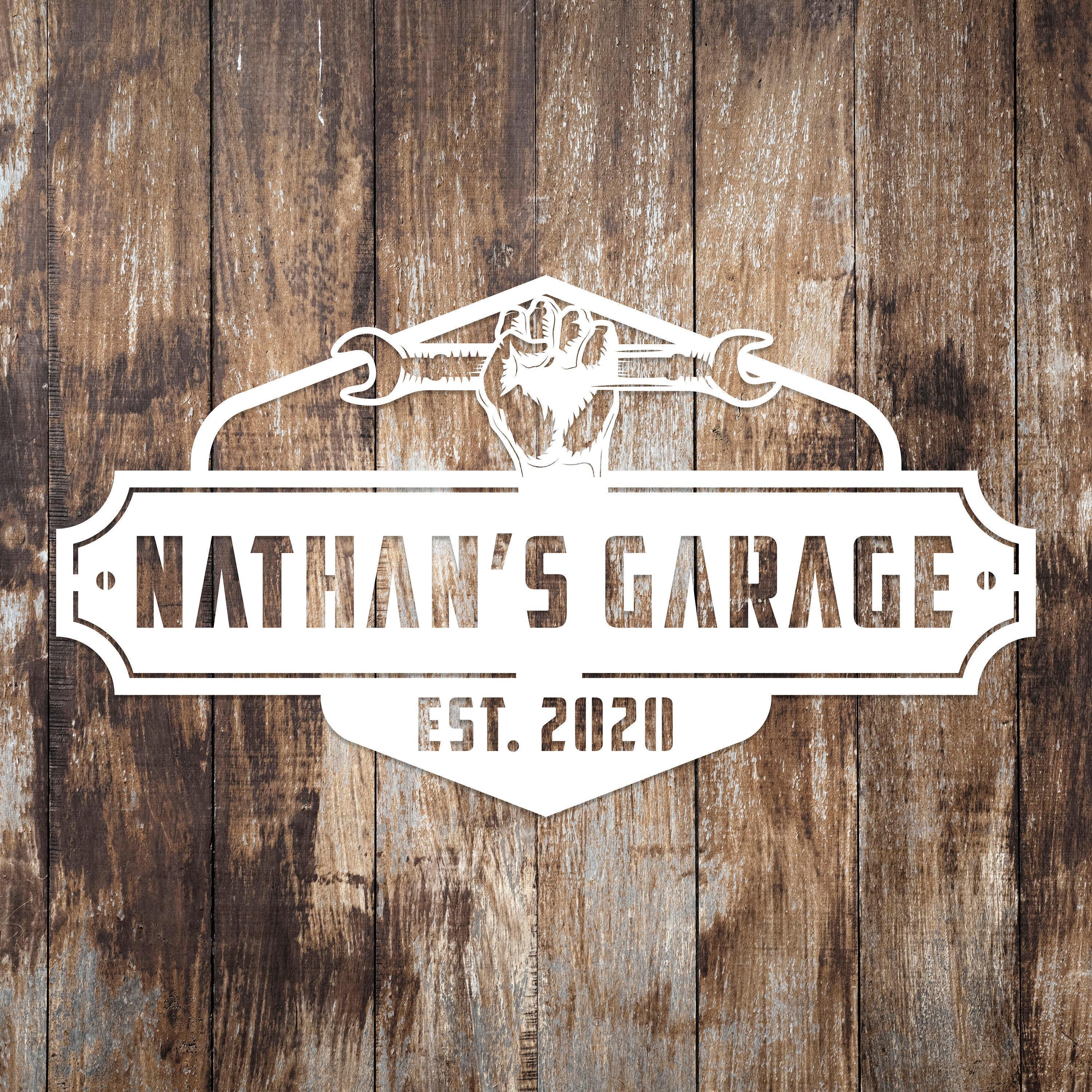 Custom Metal Garage Sign, Personalized Garage Wall Art, Man Cave Sign ...