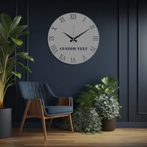 Custom City Name Metal Wall Clock, Personalized Large Wall Clock, Modernsilent Wall Clock, City ...