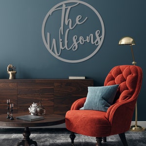 Custom Metal Circle Name Sign, Personalized Round Wall Sign, Your Text ...