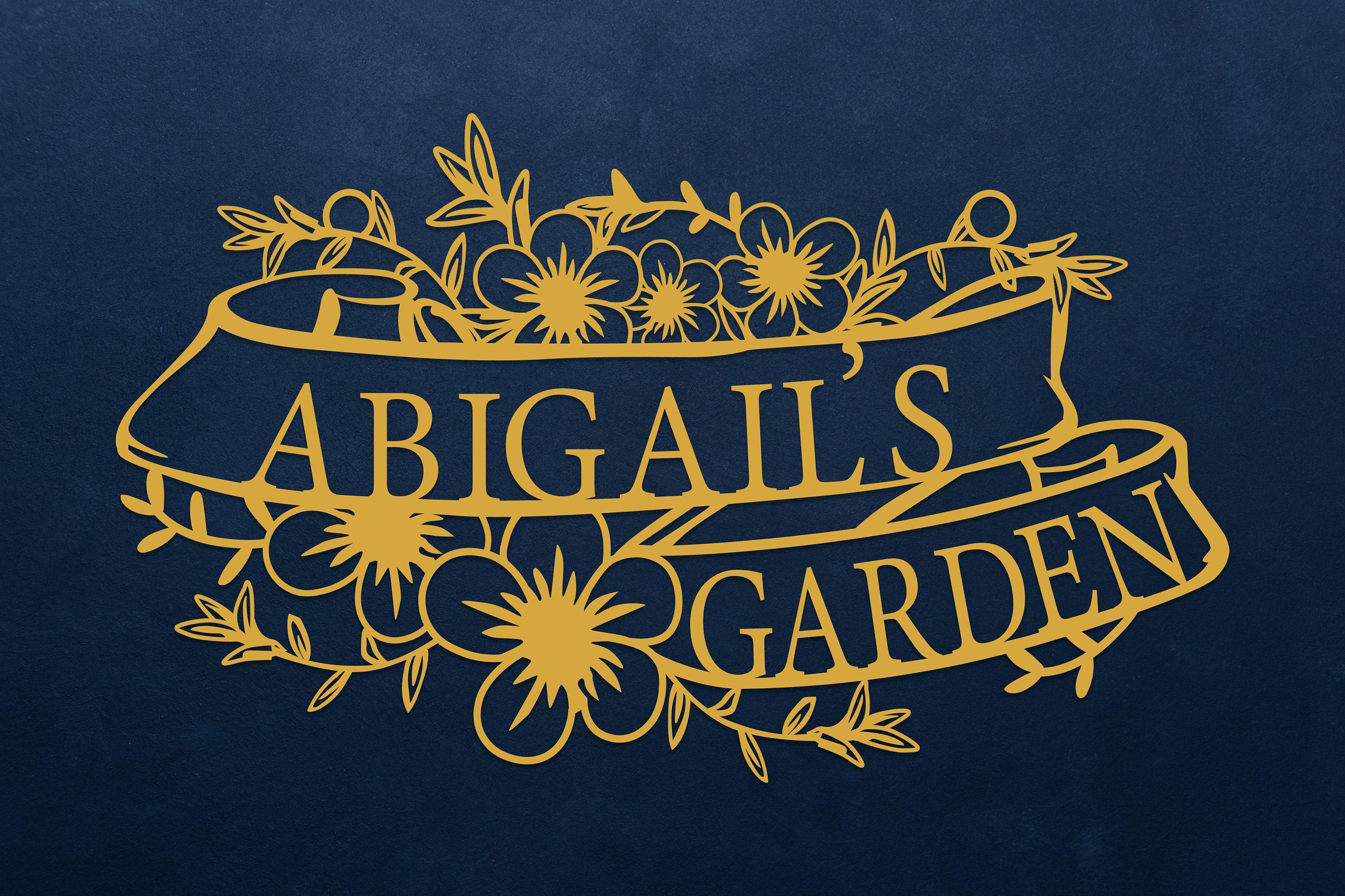 Custom Metal Garden Sign, Flower Design Garden Sign, Unique Home Decor ...