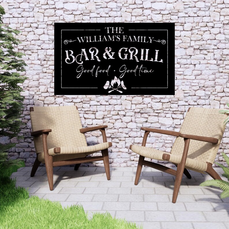 Personalized Family Bar and Grill Metal Sign, Custom Metal Sign Gift ...