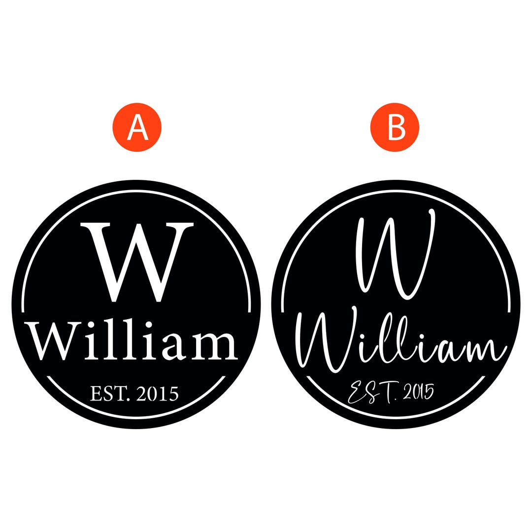 Personalized Monogram Metal Sign, Custom Family Name Decor, Round ...