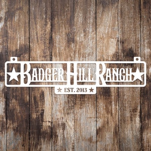 Personalized Metal Farm Entrance Sign, Custom Ranch Metal Sign, Large ...