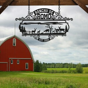 Custom Metal Farm Sign, Personalized Farm Name Sign, Outdoor Gate Sign ...
