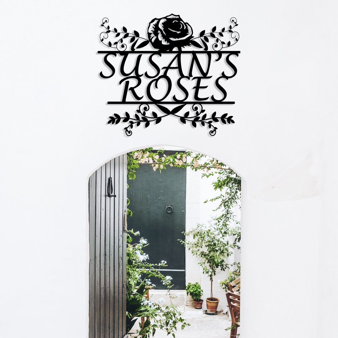 Custom Rose Garden Metal Wall Sign, Outdoor Garden Sign, Mom Roses Sign ...