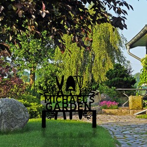 Custom Metal Garden Tools Sign With Stakes, Personalized Garden Name ...