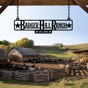 Personalized Metal Farm Entrance Sign, Custom Ranch Metal Sign, Large ...