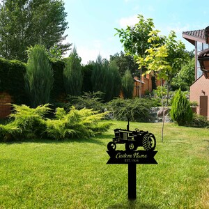 Personalized Tractor Memorial Sign With Stakes, Custom Farming Fields ...
