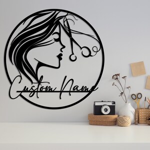 Custom Hair Dresser Metal Sign, Personalized Hair Stylist Name Sign ...