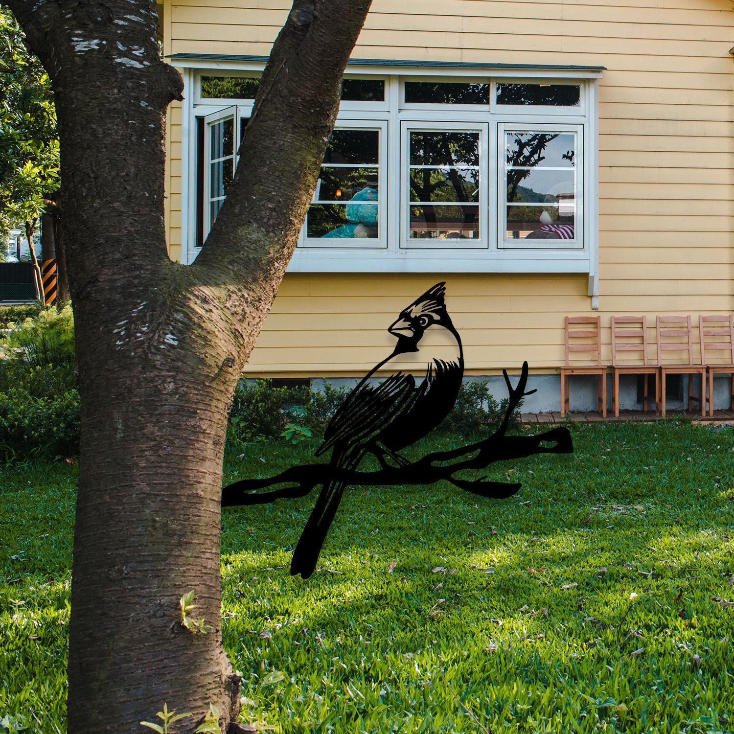 Bird Metal Tree Signs, Pileated Woodpecker Bird Garden Yard Art, Tree ...