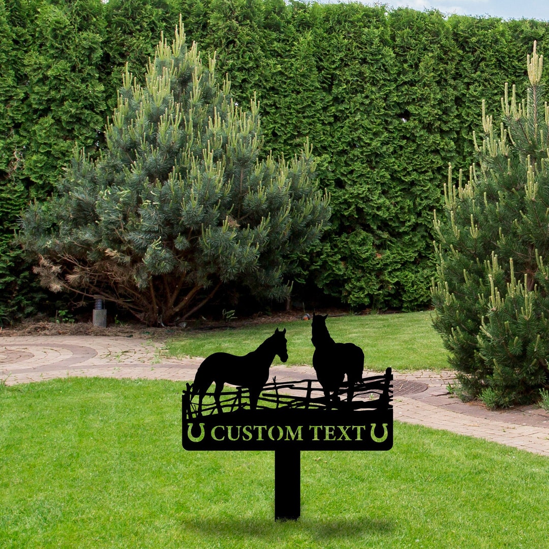 Custom Horse Farm Metal Stake, Personalized Ranch Sign, Farmstead ...