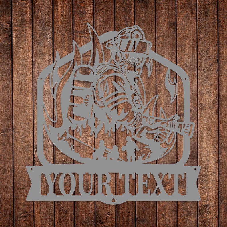 Custom Fireman Name Metal Sign, Personalized Firefighter Sign, Fire ...