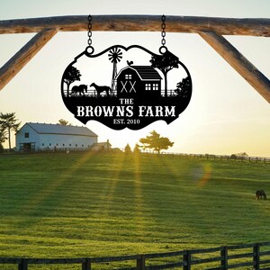 Personalized Metal Entrance Sign, Ranch Family Name Metal Sign, Custom ...