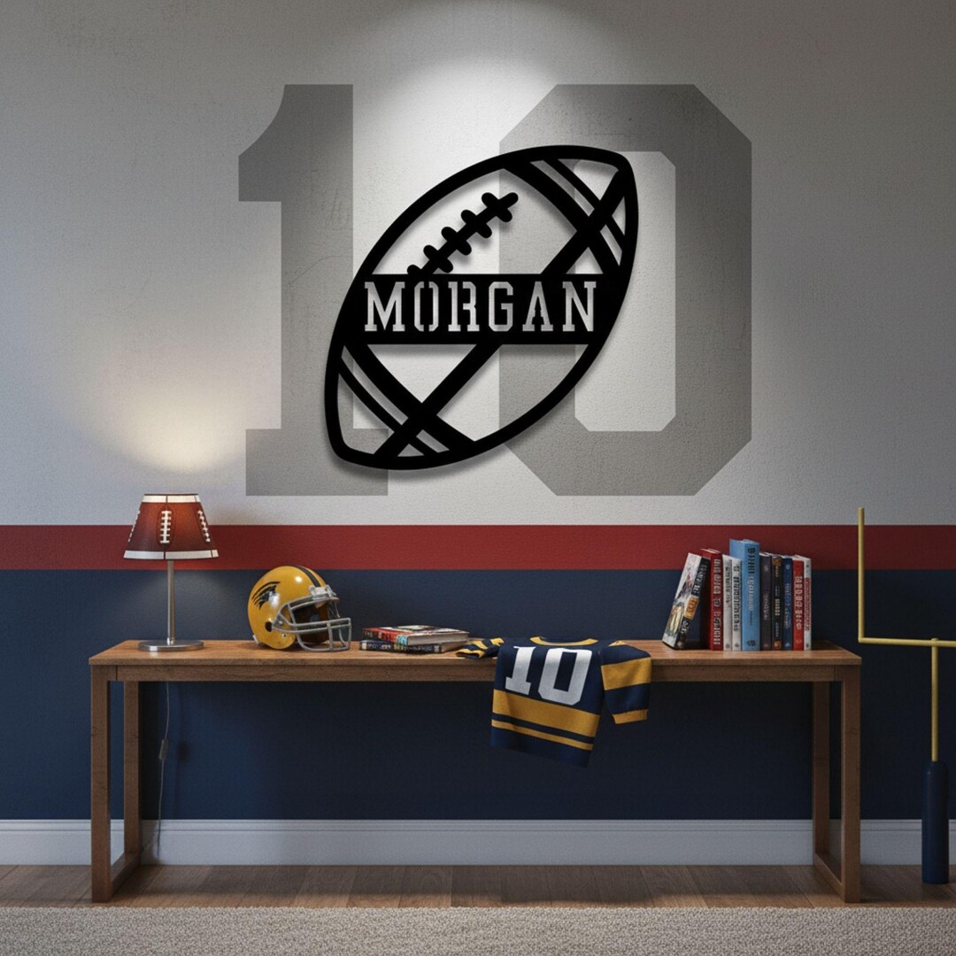 Metal Custom Name American Football Sign, Football Player Gift ...