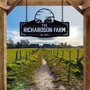Custom Entrance Door Metal Sign, Farm Gate Sign, Your Name Wall Hanging ...