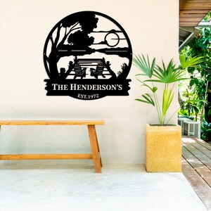 Personalized Lakeside Metal Sign, Custom Lake House Sign, Fishing Sign ...