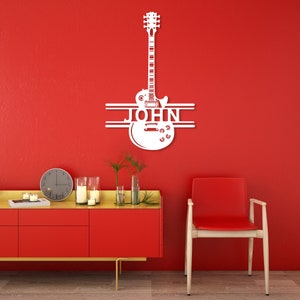 Custom Guitar Metal Sign, Personalized Guitarist Name Sign, Music ...