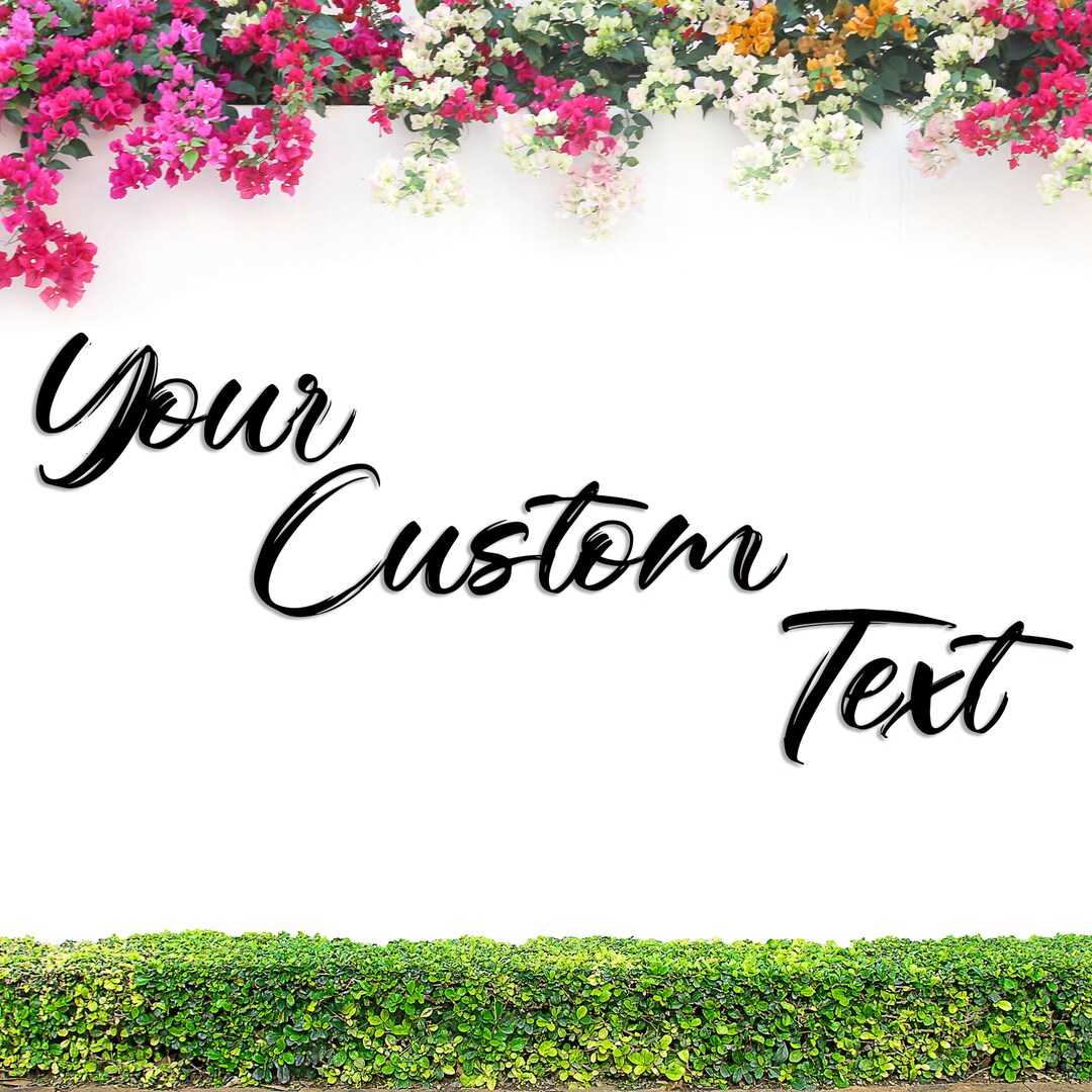 Buy Custom Metal Word, Your Custom Text, Custom Name Script Metal Sign ...