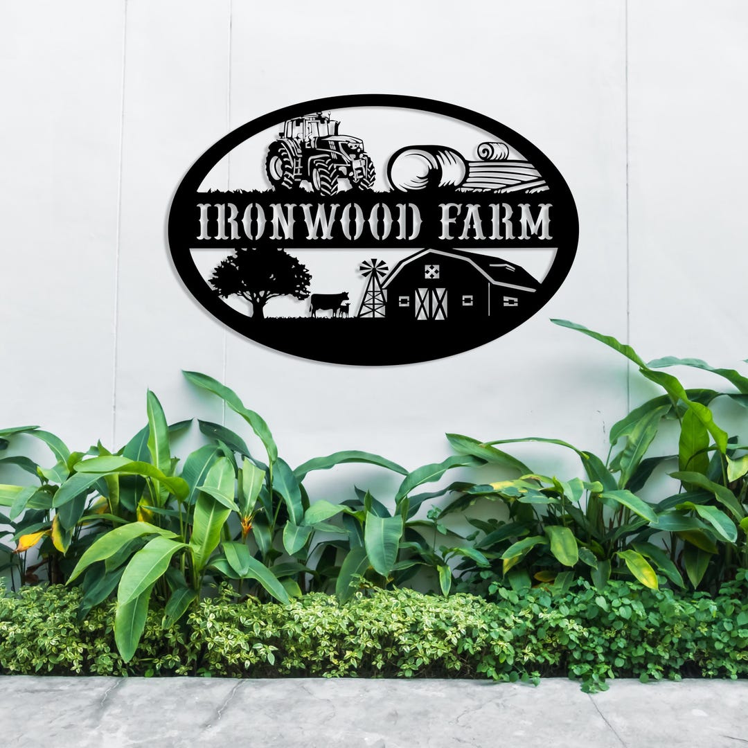 Personalized Metal Farm Sign, Large Outdoor Farm Sign, Farmville Gate ...