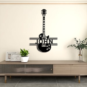 Custom Guitar Metal Sign, Personalized Guitarist Name Sign, Music ...
