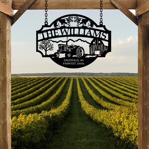 Custom Metal Farm Name Sign, Personalized Large Ranch Sign, Farmville ...