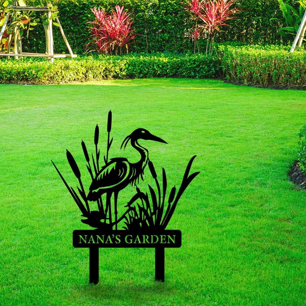 Metal Blue Heron Sign - Etsy UK
