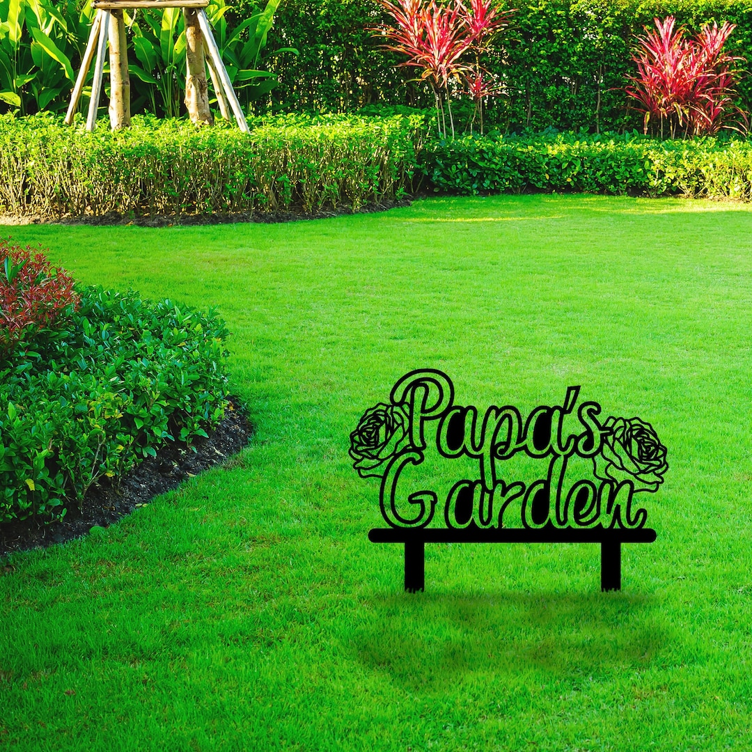 Personalized Metal Garden Rose Sign With Stakes, Custom Garden Name ...