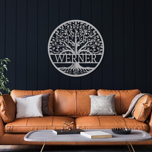 Custom Family Tree of Life Name Sign, Metal Last Name Sign, Home Sign ...
