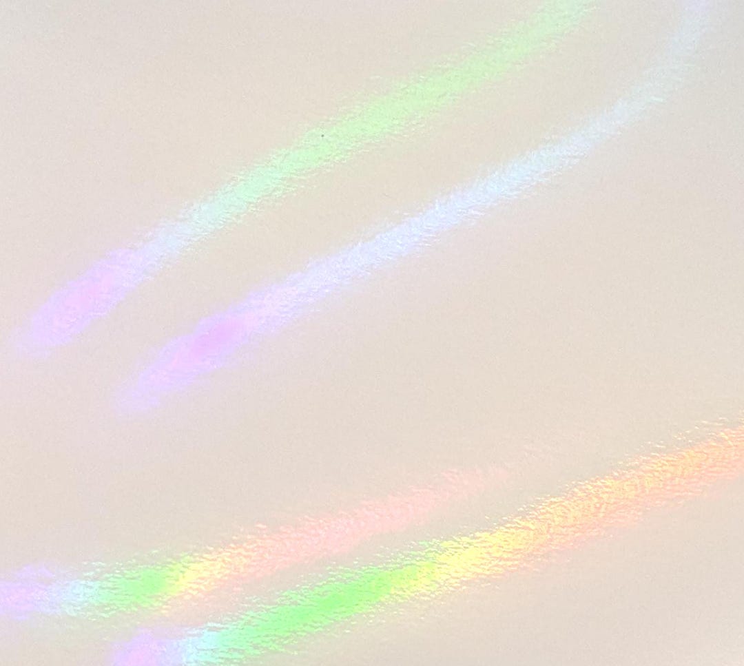 White Rainbow Holographic Foil Paper: Iridescent Holofoil Cardstock ...