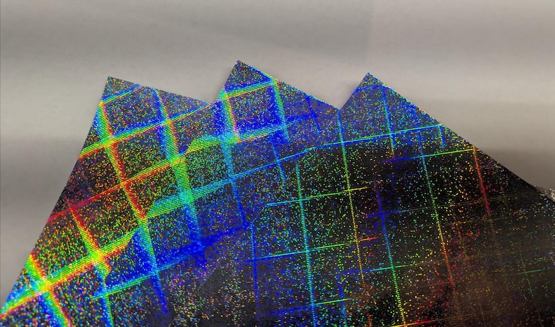 Prismatic Grid Foil Holographic Paper: 10x13" Craft Cardstock - Etsy