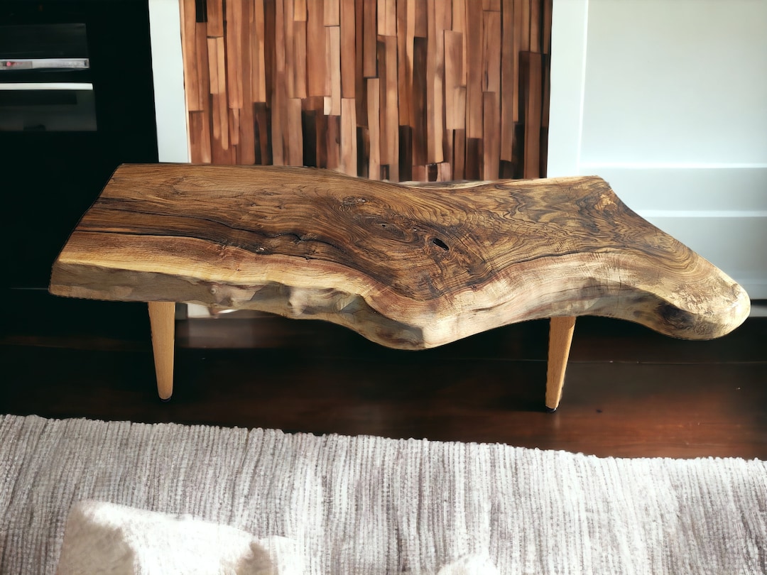 Rustic Handmade Wood Coffee Table Unique Walnut WG-1041 - Etsy