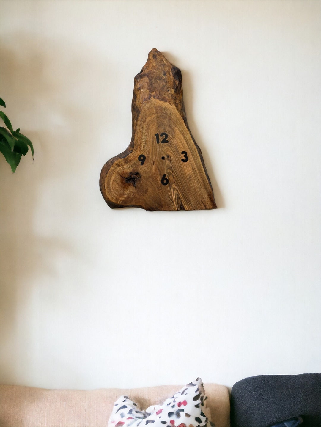 Unique Wooden Wall Clock, Walnut Wood Clock, Home Decor Inspo, Wooden ...