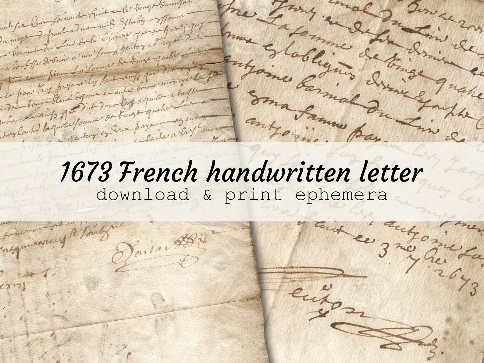 PRINTABLE Ephemera Antique French Letter From 1673 17th - Etsy