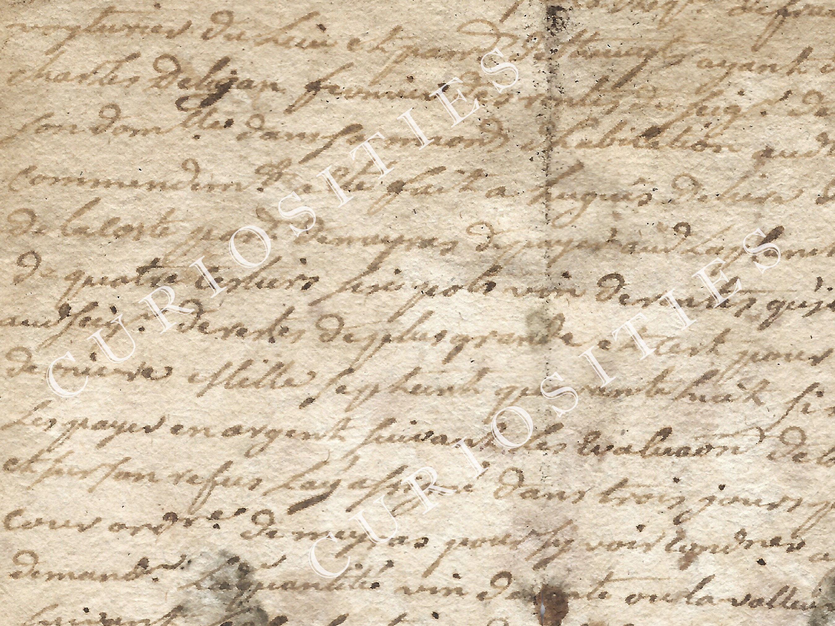 PRINTABLE Ephemera Antique French Letter From 17th Century Handwriting ...