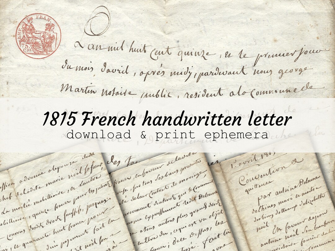 PRINTABLE Ephemera Antique French Letter From 1815 - Etsy UK
