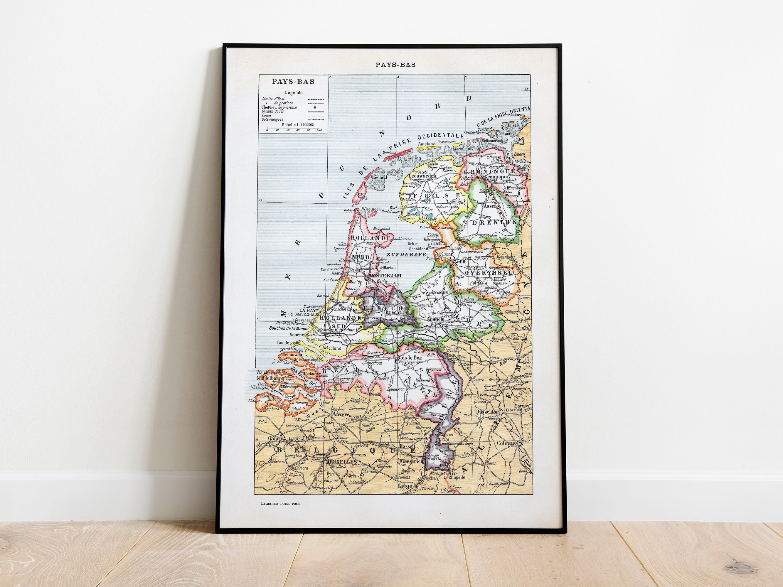 PRINTABLE the Netherlands Poster Antique Lithograph Larousse Digital ...