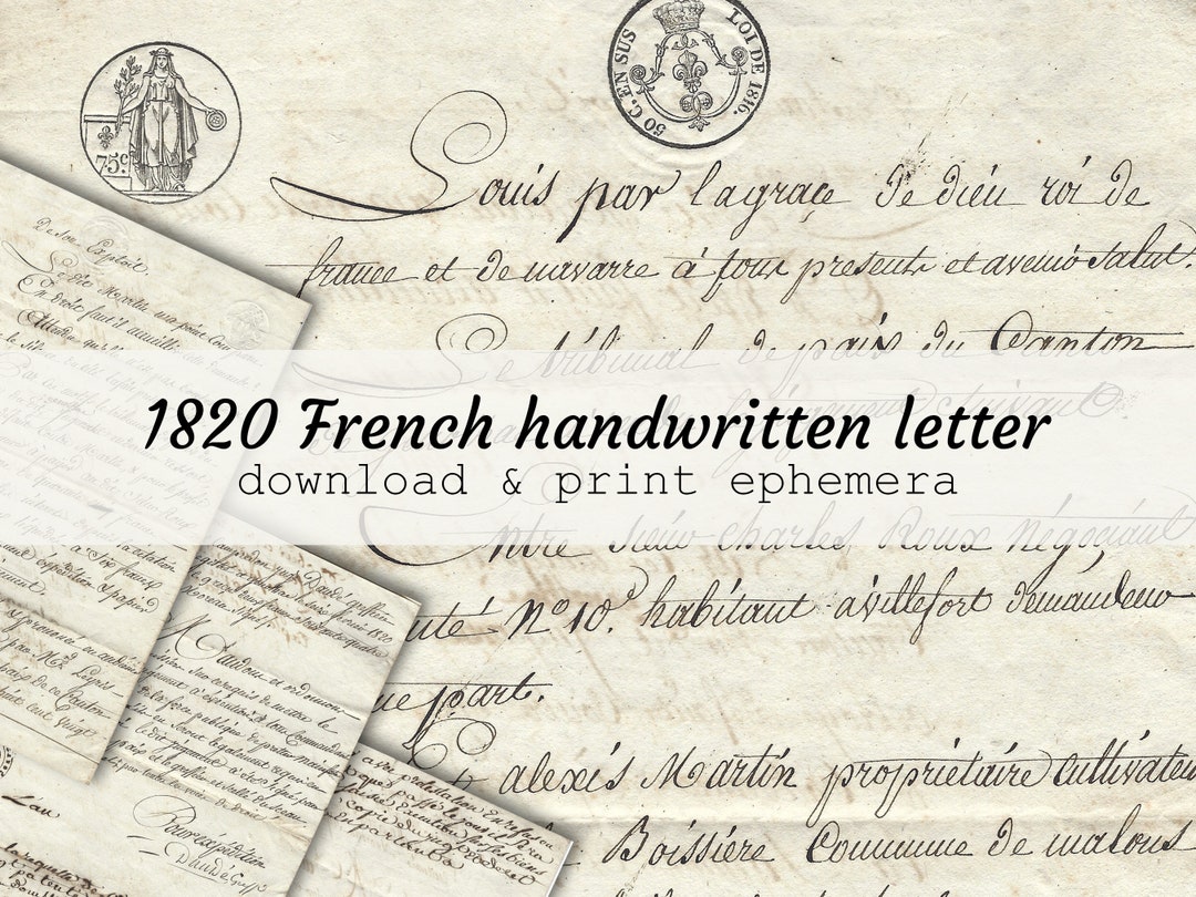 PRINTABLE Ephemera Antique French Letter From 1820 - Etsy