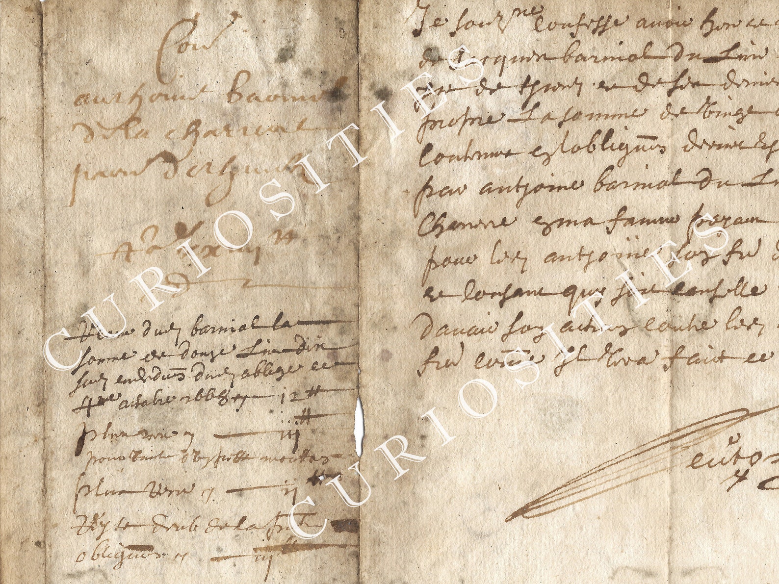 PRINTABLE Ephemera Antique French Letter From 1673 17th - Etsy