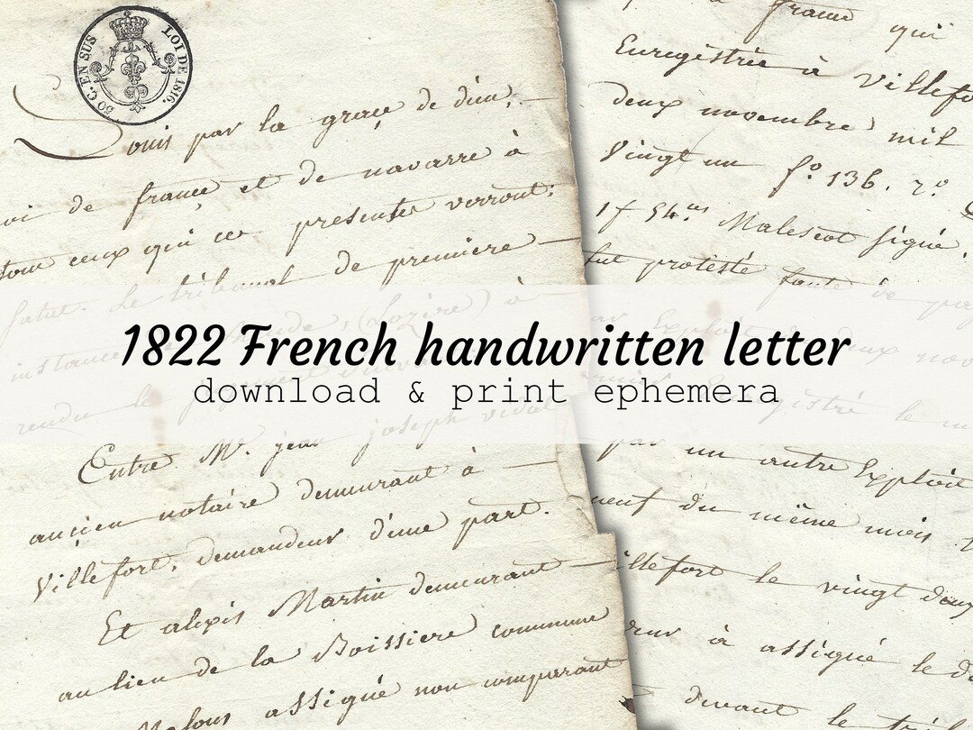 PRINTABLE Ephemera Antique French Letter From 1822 - Etsy