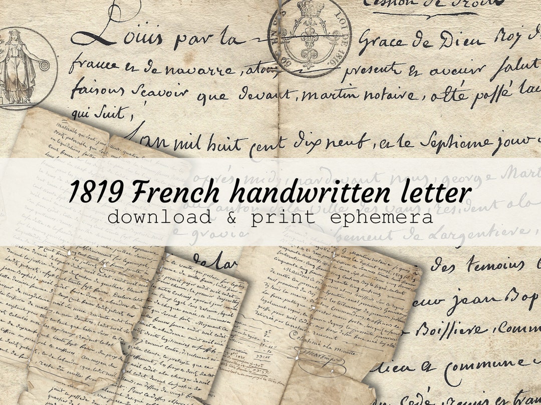 PRINTABLE Ephemera Antique French Letter From 1819 Handwriting Junk ...