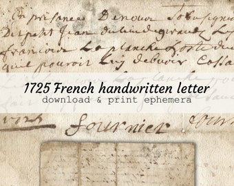 PRINTABLE Ephemera Antique French Letter From 1673 17th - Etsy
