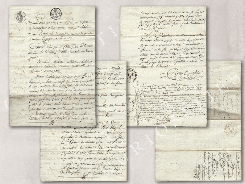PRINTABLE Ephemera Antique French Letter From 1820 Handwriting Junk ...