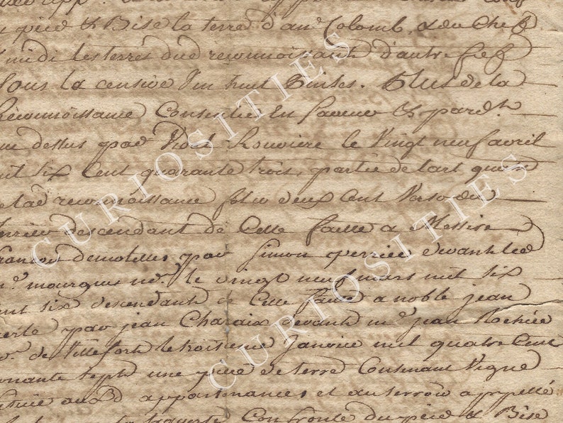 PRINTABLE Ephemera Antique French Letter From 18th Century Handwriting ...