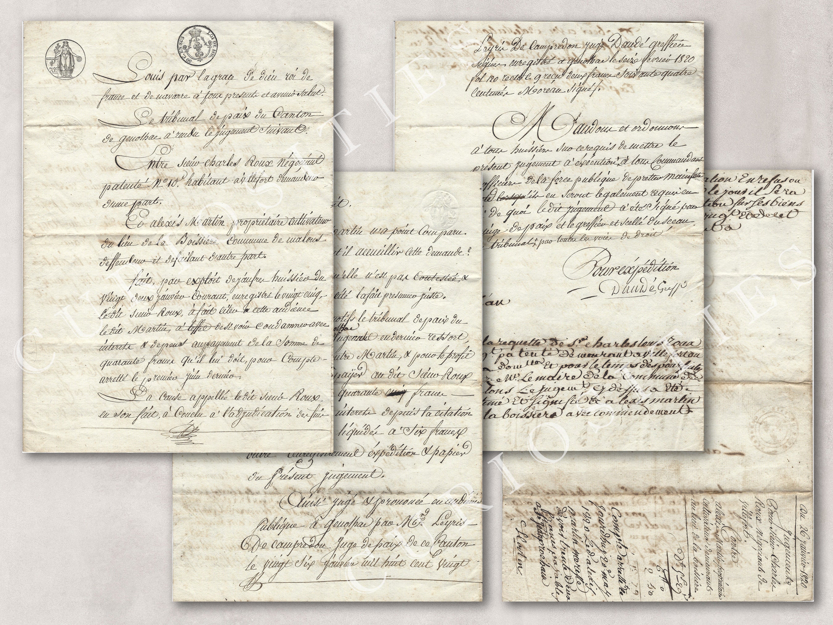 PRINTABLE Ephemera Antique French Letter From 1820 - Etsy