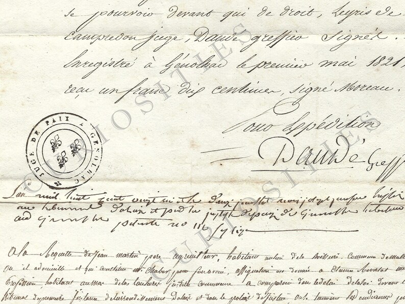 PRINTABLE Ephemera Antique French Letter From 1821 Handwriting Junk ...
