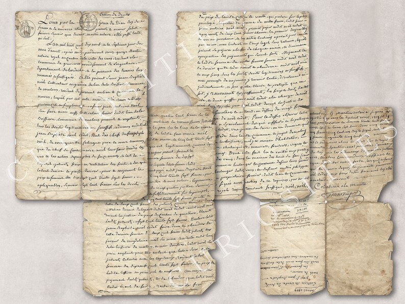 PRINTABLE Ephemera Antique French Letter From 1819 Handwriting Junk ...