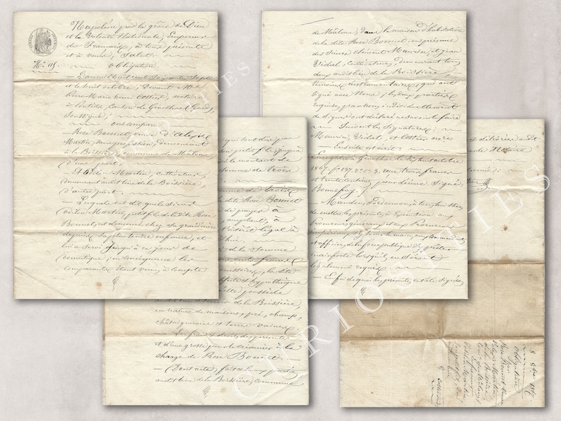 PRINTABLE Ephemera Antique French Letter From 1819 Handwriting Junk ...